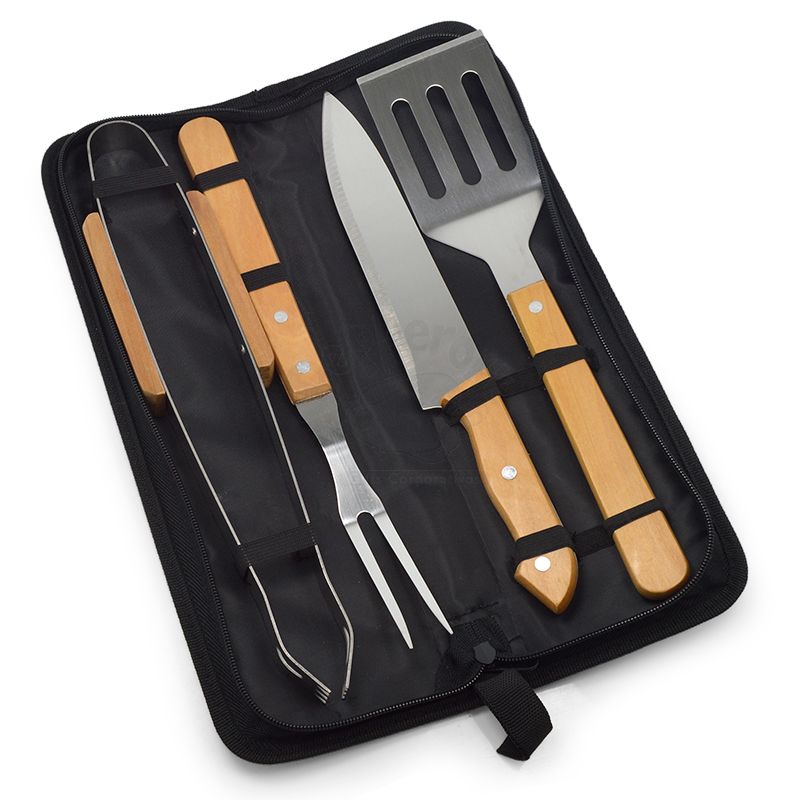 Kit Churrasco com 4 Peças Promocional - PEPKCH8075 - Kit Churrasco com ...