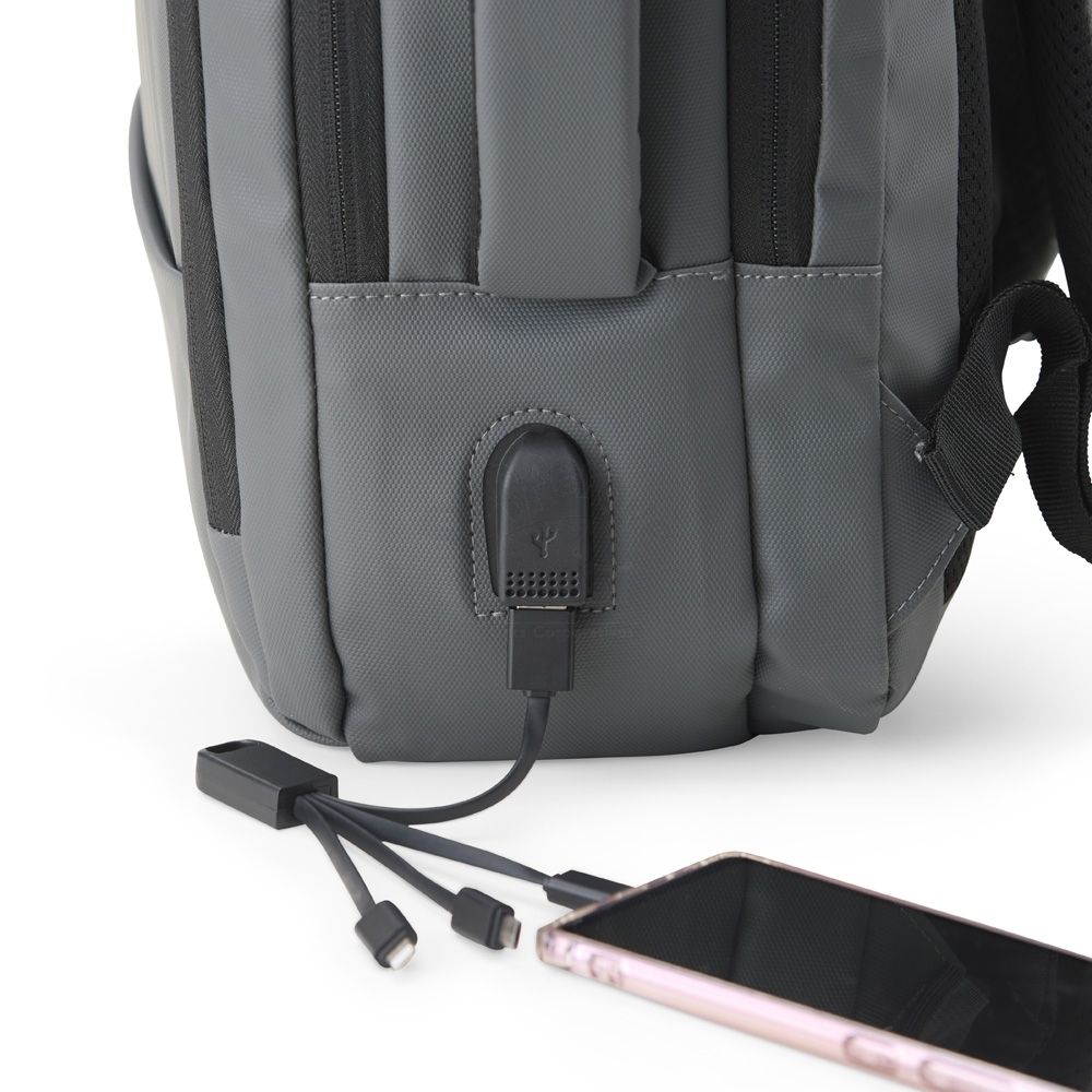 Mochila Couro Sintético USB 23 Litros para Brindes - PEPMC475 - Mochila ...